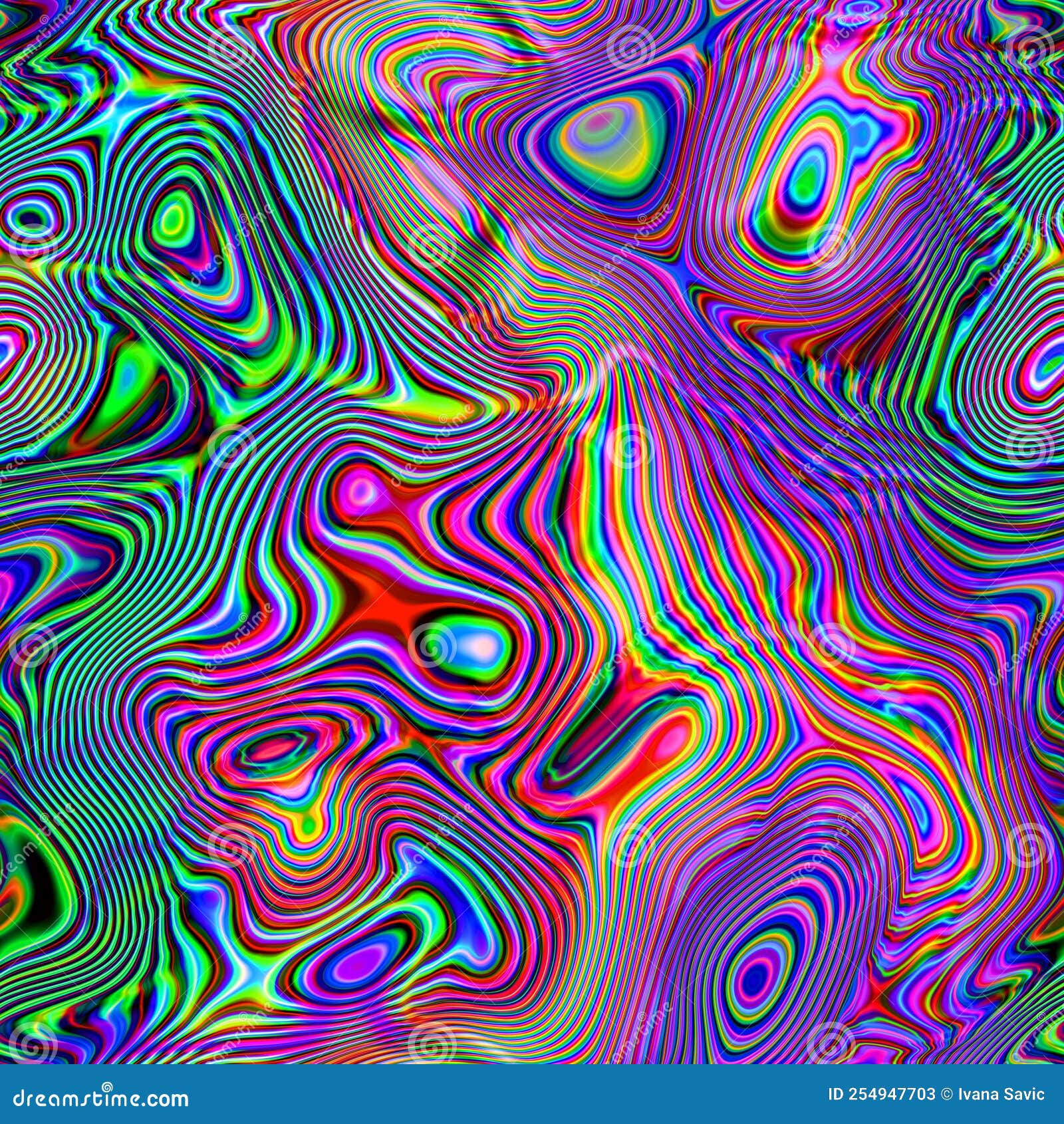 Psychedelic Repeatable Geometric Pattern with Curved Lines, Funky ...