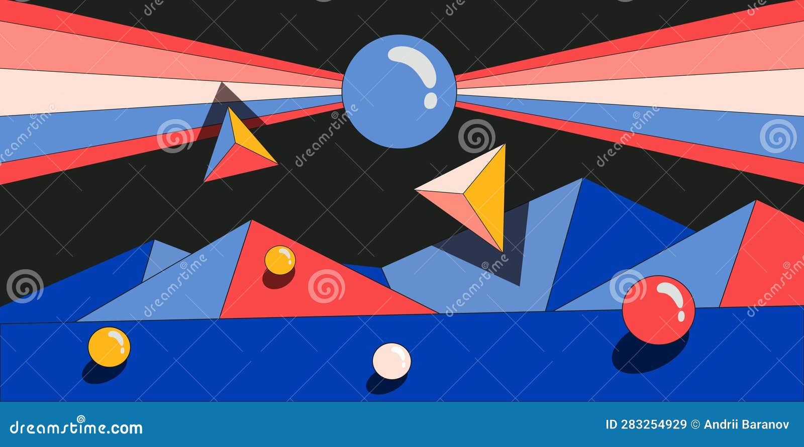 Psychedelic Retro Art. Inspirational Retro Poster with Geometric ...