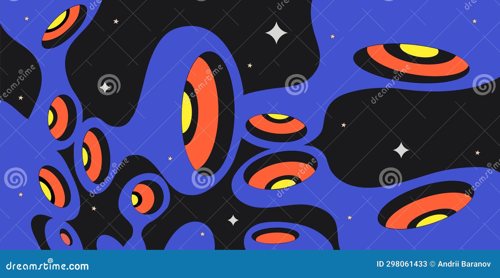 Psychedelic Retro Art. Inspirational Retro Poster with Geometric ...