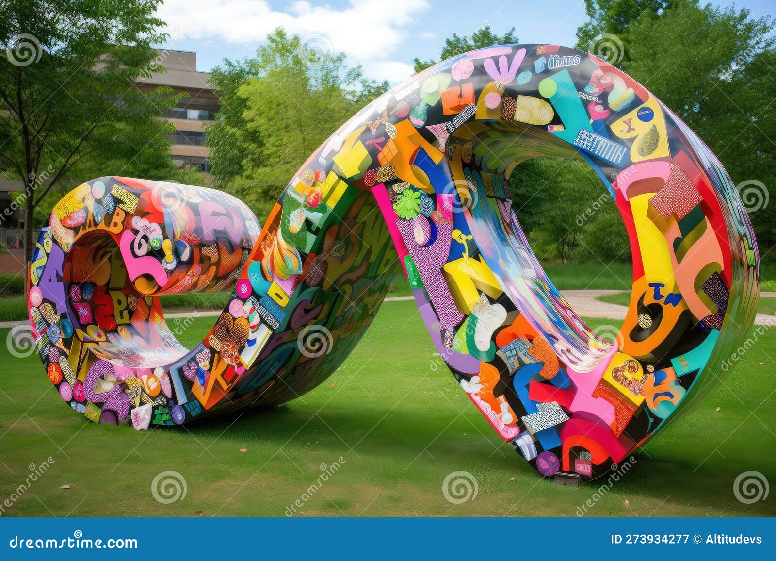 Psychedelic Sculpture Made of Written Words, with Each Letter ...