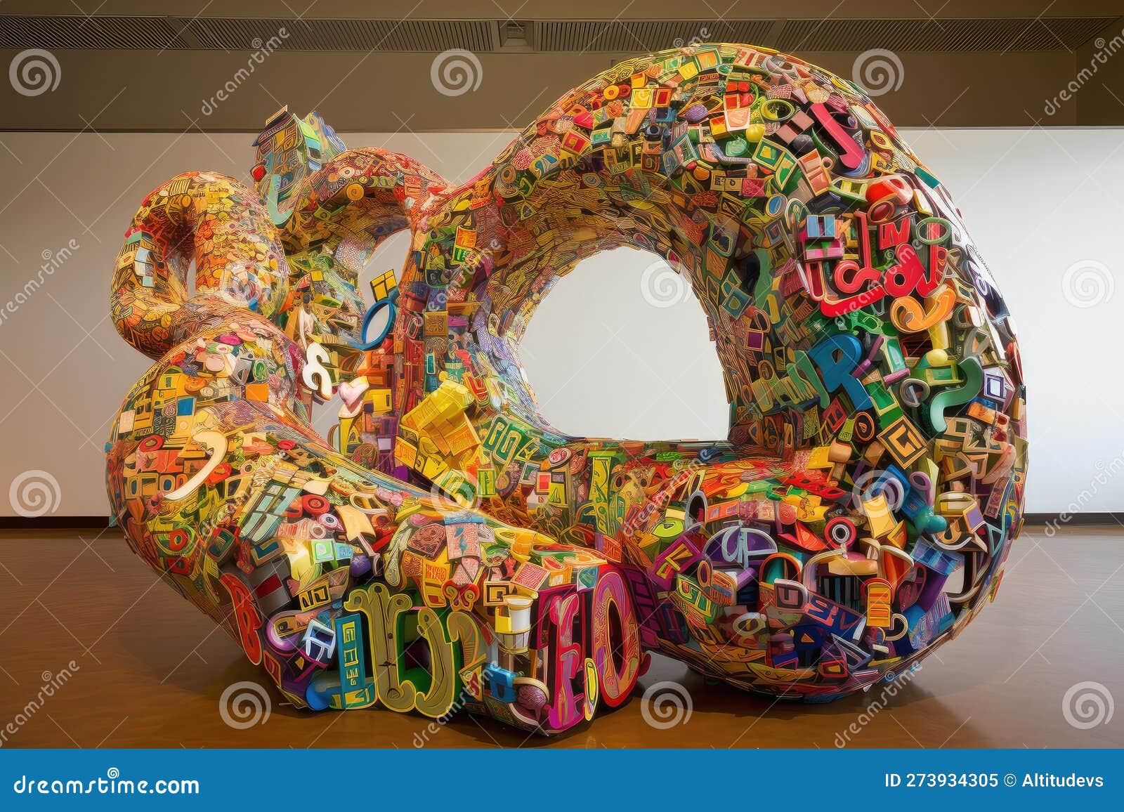 Psychedelic Sculpture Made of Written Words, with Each Letter ...