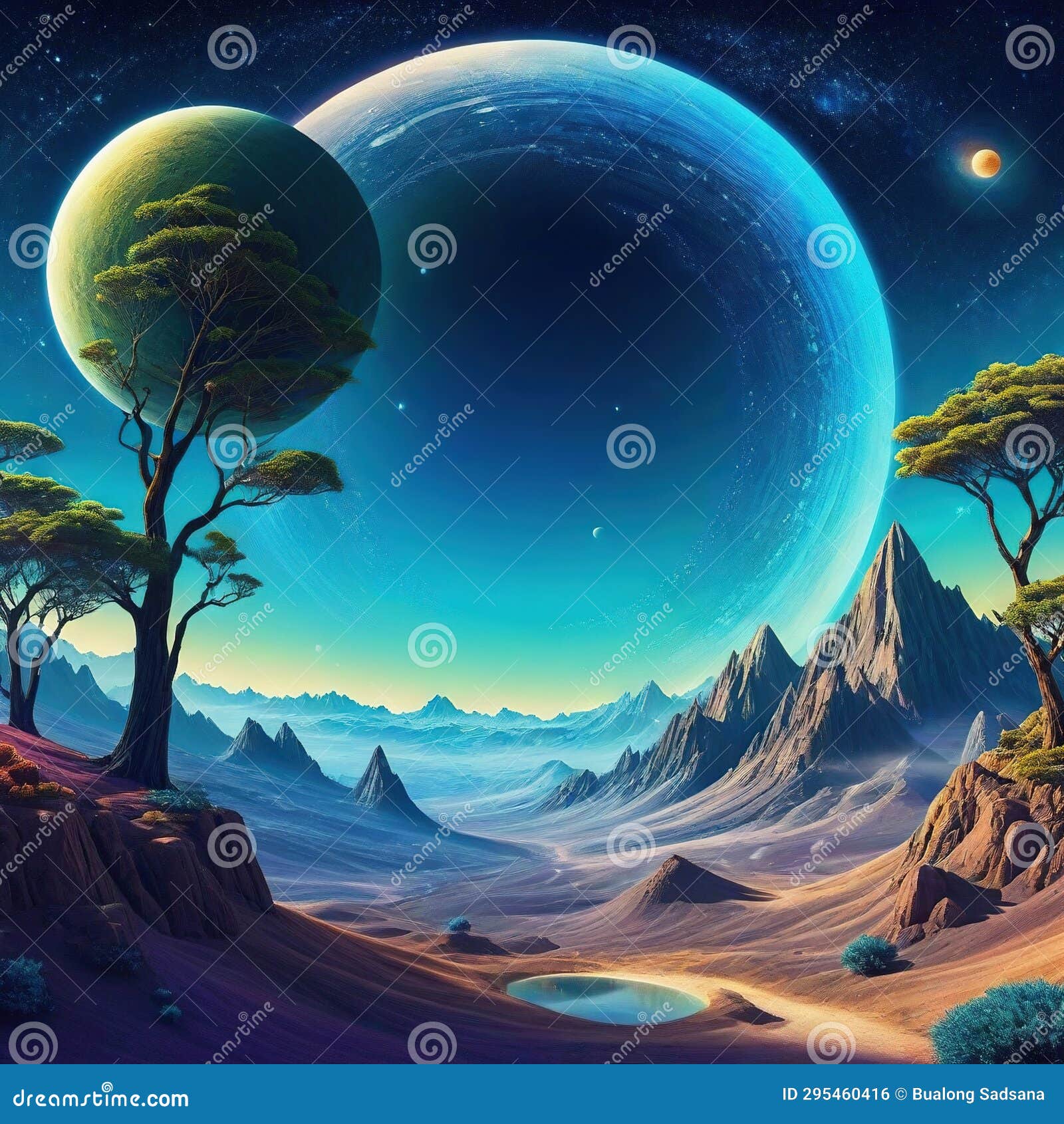 Psychedelic Space Banner Nostalgic Horizontal the Future Landscape with ...