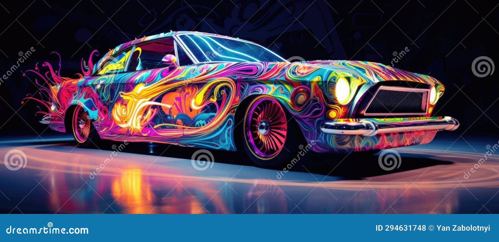 Psychedelic Spaces Car Inspired Stock Illustration - Illustration of ...