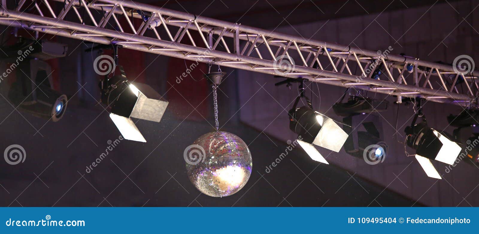 Psychedelic Sphere Above a Dance Floor Stock Photo - Image of facet ...