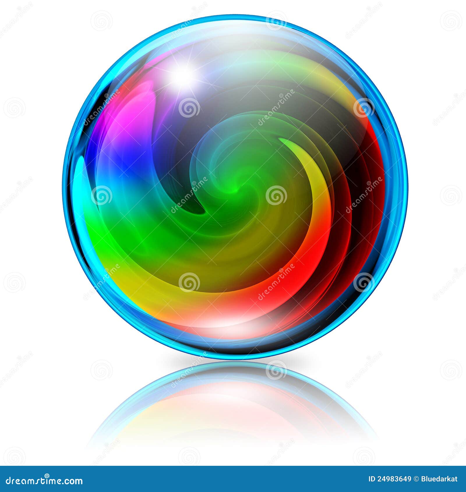 Psychedelic Spiral Crystal Sphere Stock Illustration - Illustration of ...