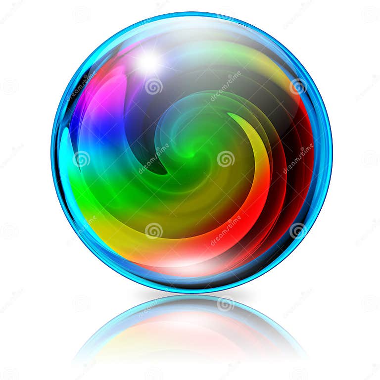 Psychedelic Spiral Crystal Sphere Stock Illustration - Illustration of ...
