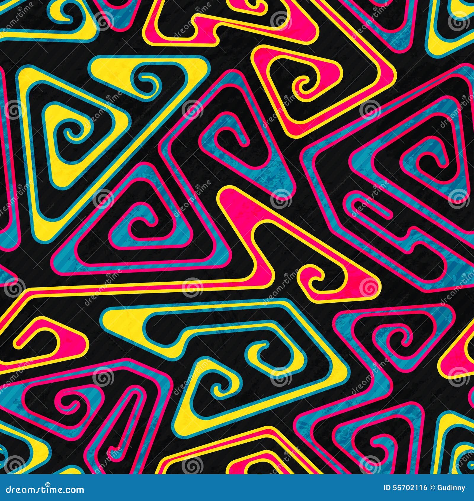 Psychedelic Spiral Seamless Pattern Stock Vector - Illustration of ...