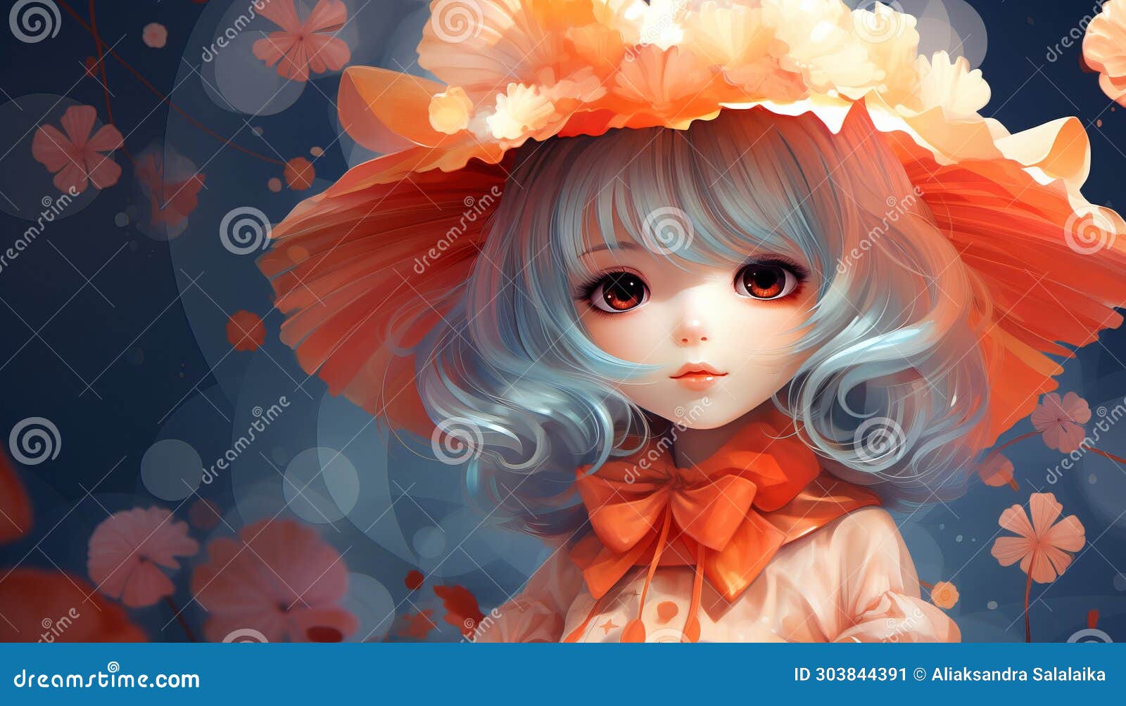 Psychedelic Spring Poster with Cute Girl Character on Captivating and ...