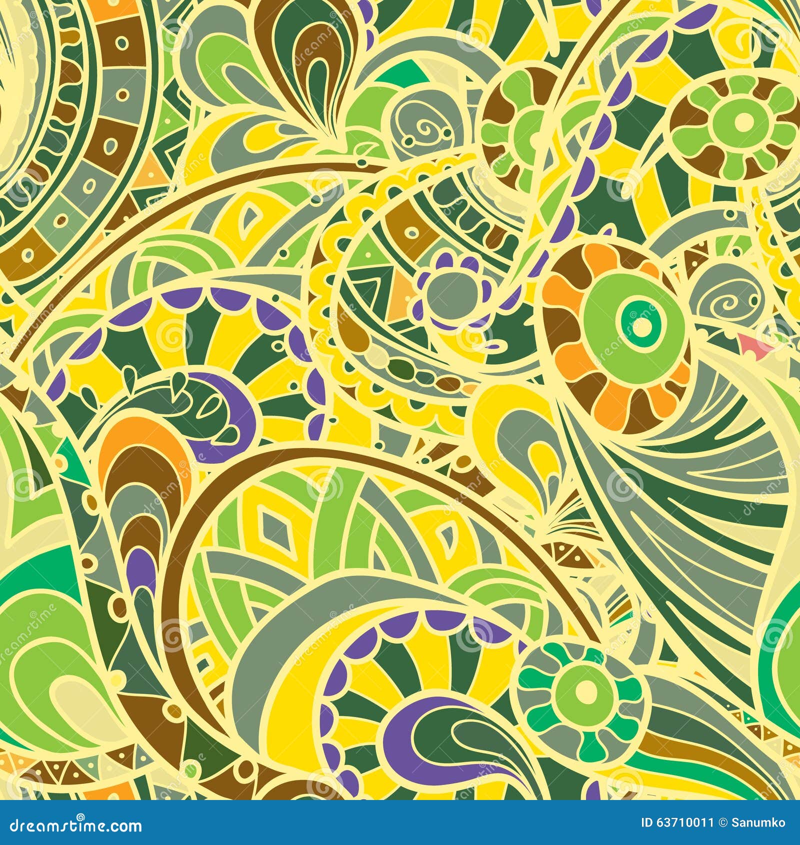 Psychedelic summer pattern stock vector. Illustration of pastel - 63710011