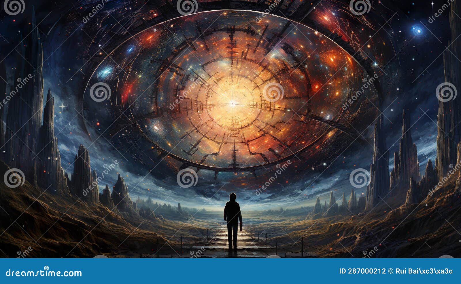 Psychedelic Surreal Trippy Space-like Dreamy Landscape Stock ...