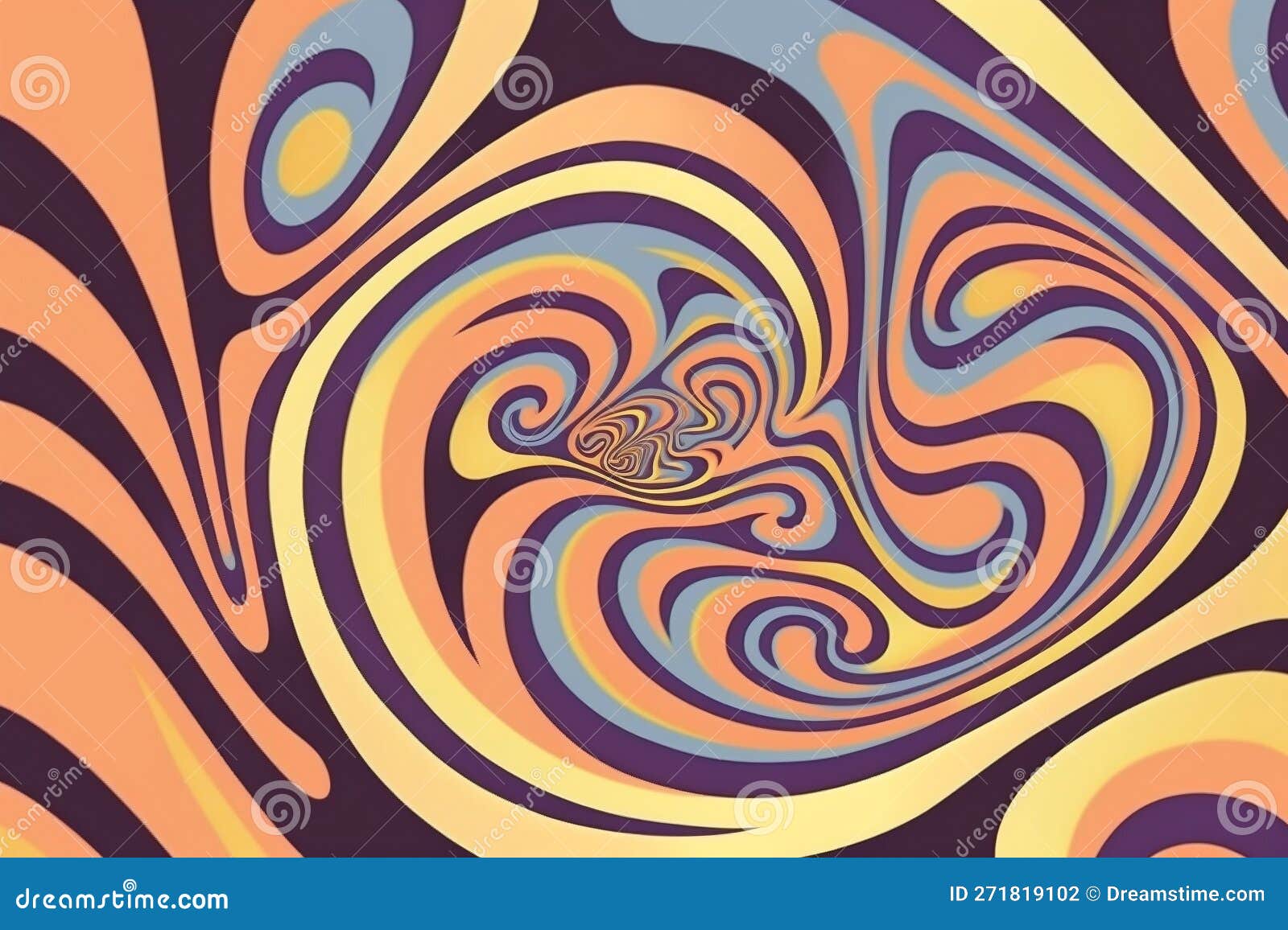 Psychedelic Swirl Groovy Pattern. Psychedelic Retro Wave Wallpaper ...
