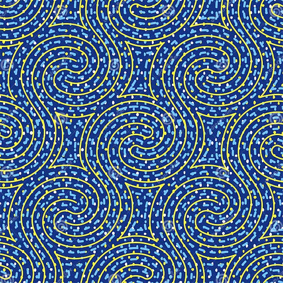 Psychedelic Hypnotic Swirl Maze Seamless Vector Pattern Stock Vector ...