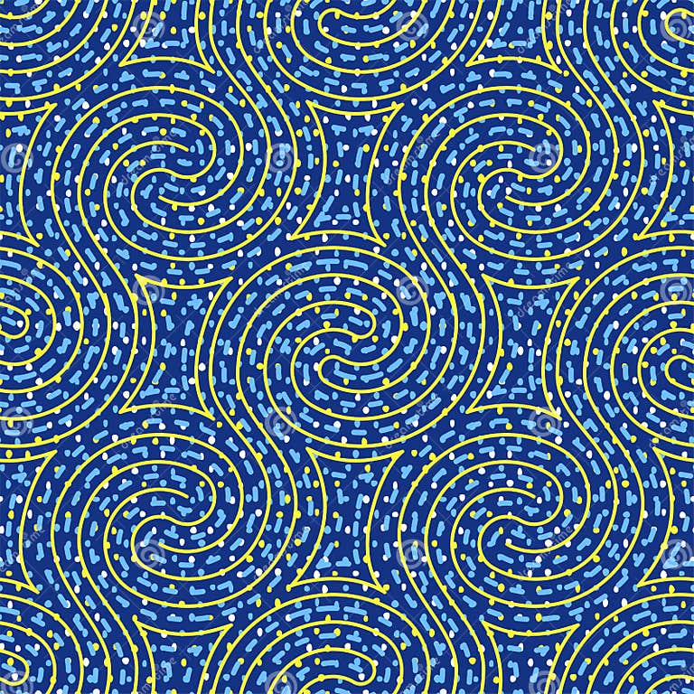 Psychedelic Hypnotic Swirl Maze Seamless Vector Pattern Stock Vector ...