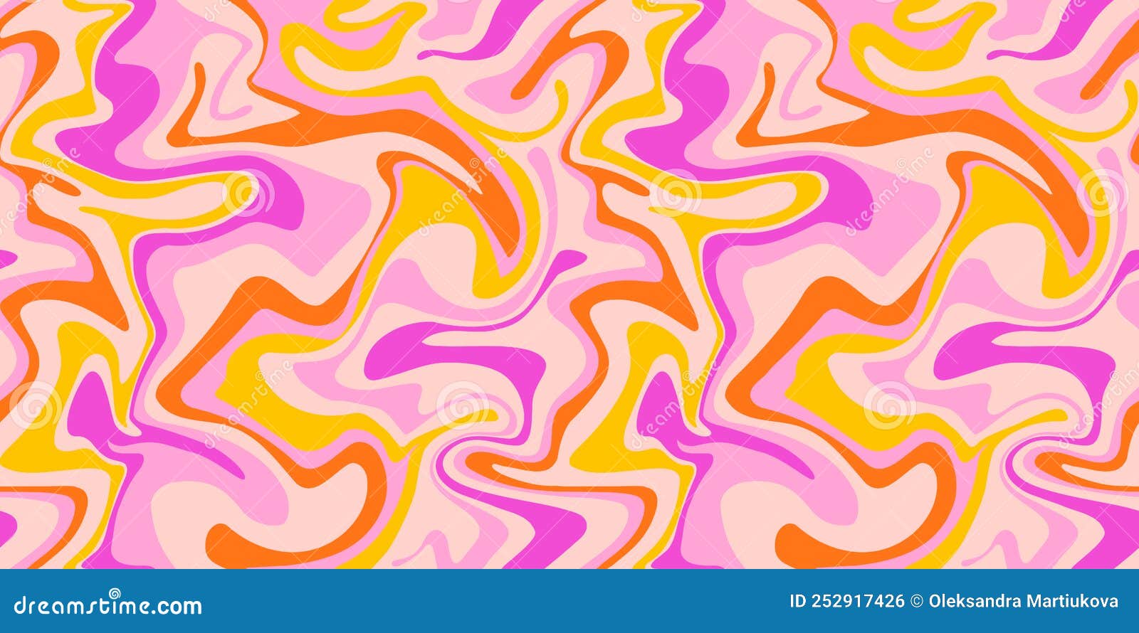 Psychedelic Swirl Seamless Pattern. 60s, 70s Style Liquid Groovy ...