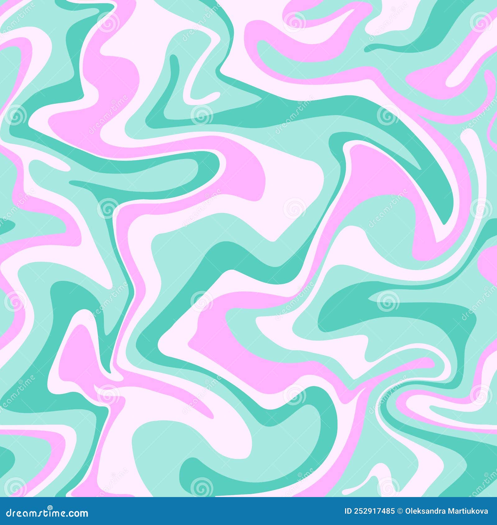 Psychedelic Swirl Seamless Pattern. 60s, 70s Style Liquid Groovy ...