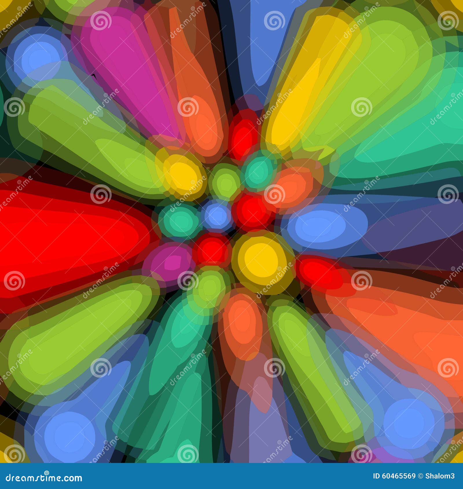 Psychedelic Tile with Colorful Messy Elements in Vivid Colors. Modern ...