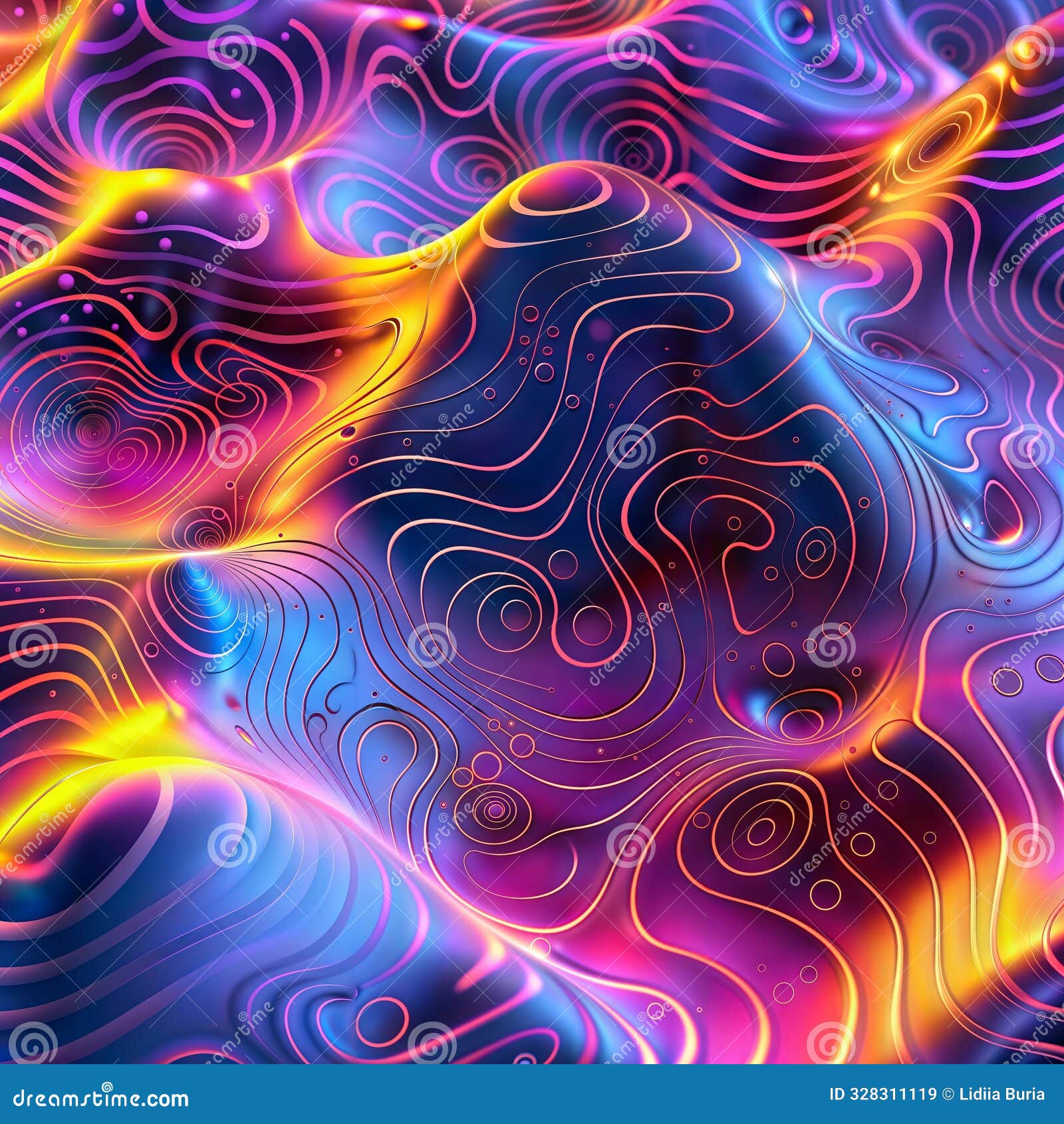 Psychedelic Topography: Abstract Patterns with Vibrant Colors ...