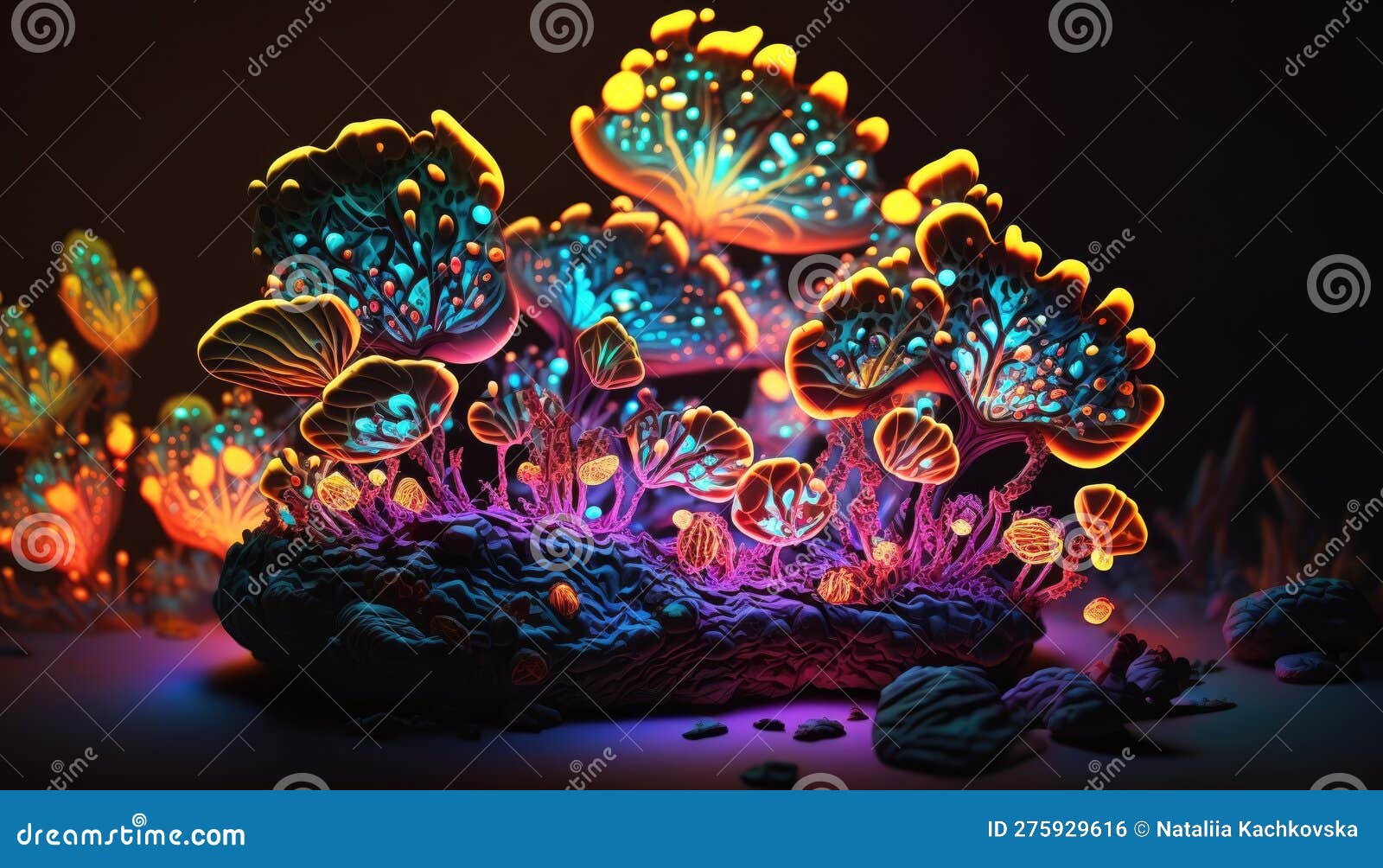 Psychedelic Tree Sculptures Stock Illustration - Illustration of ...