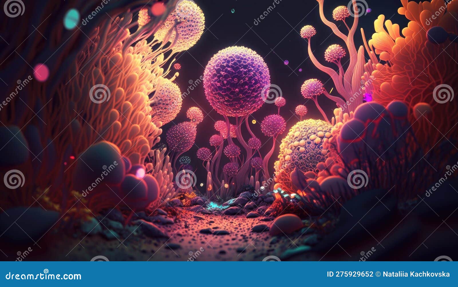 Psychedelic Tree Sculptures Stock Illustration - Illustration of modern ...