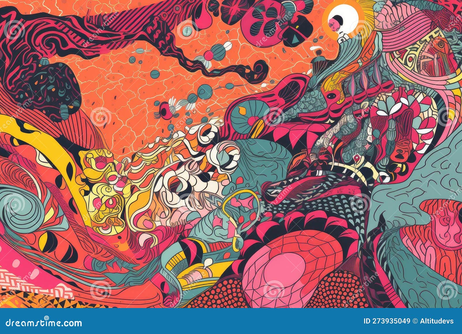 A Psychedelic Typographic Poster with Intricate Patterns and Shapes ...