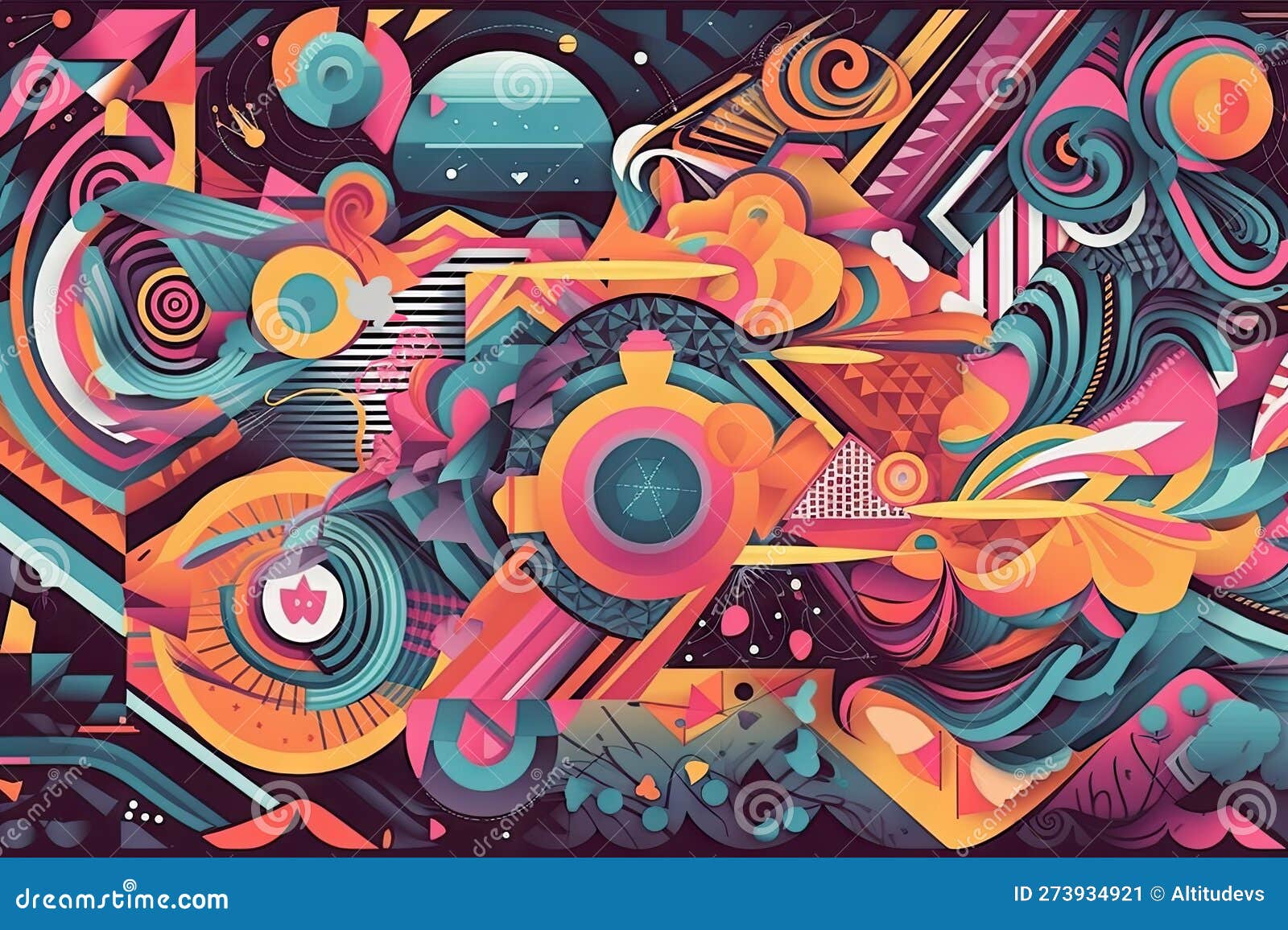 Psychedelic Typography with Geometric Shapes and Patterns for Textured ...