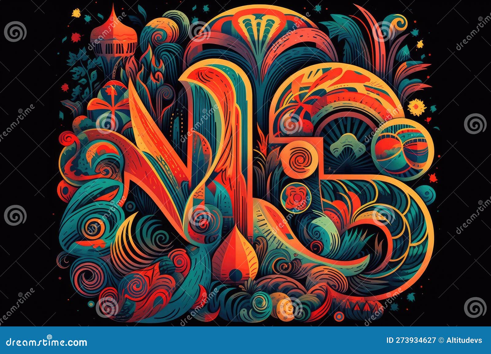 Psychedelic Typography and Lettering, with Bold Colors and Patterns, on ...