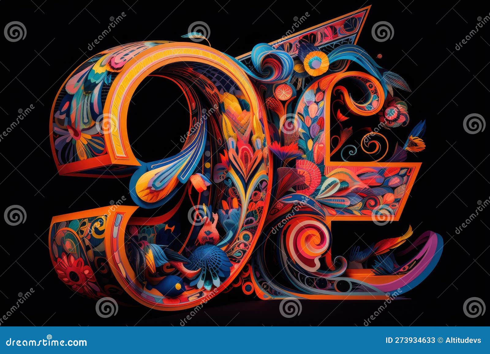 Psychedelic Typography and Lettering, with Bold Colors and Patterns, on ...