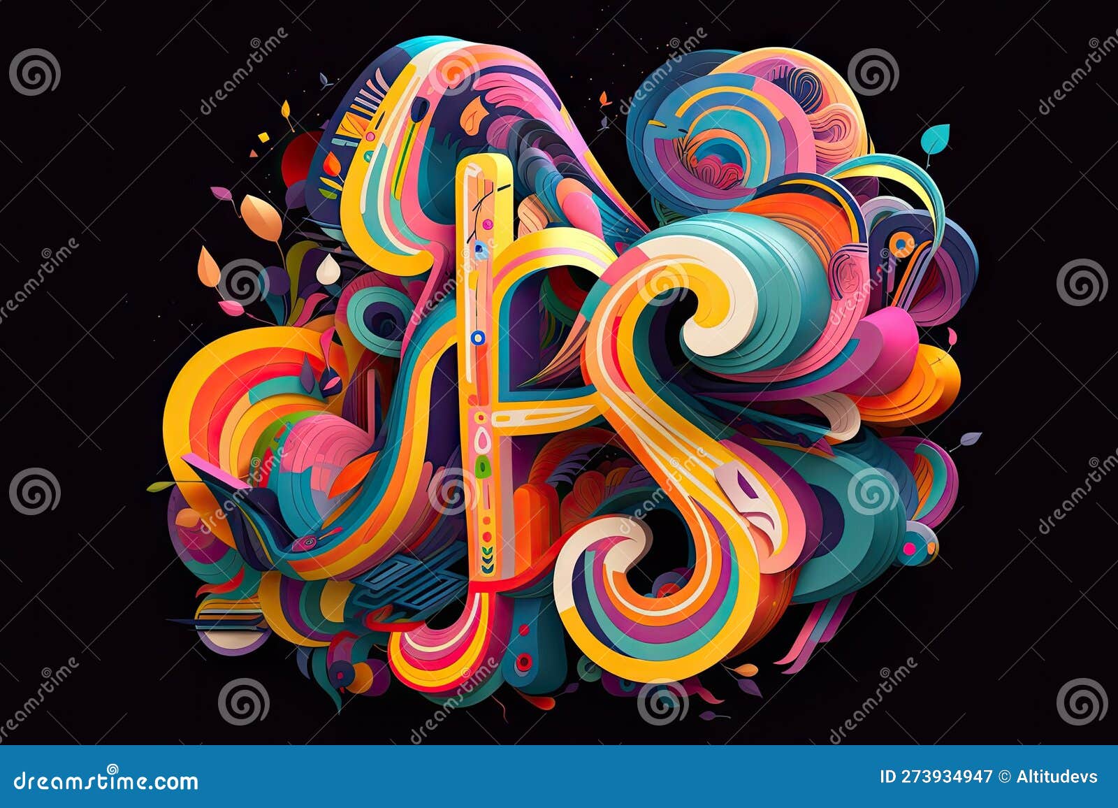 Psychedelic Typography and Lettering with Dancing Colors and Shapes ...