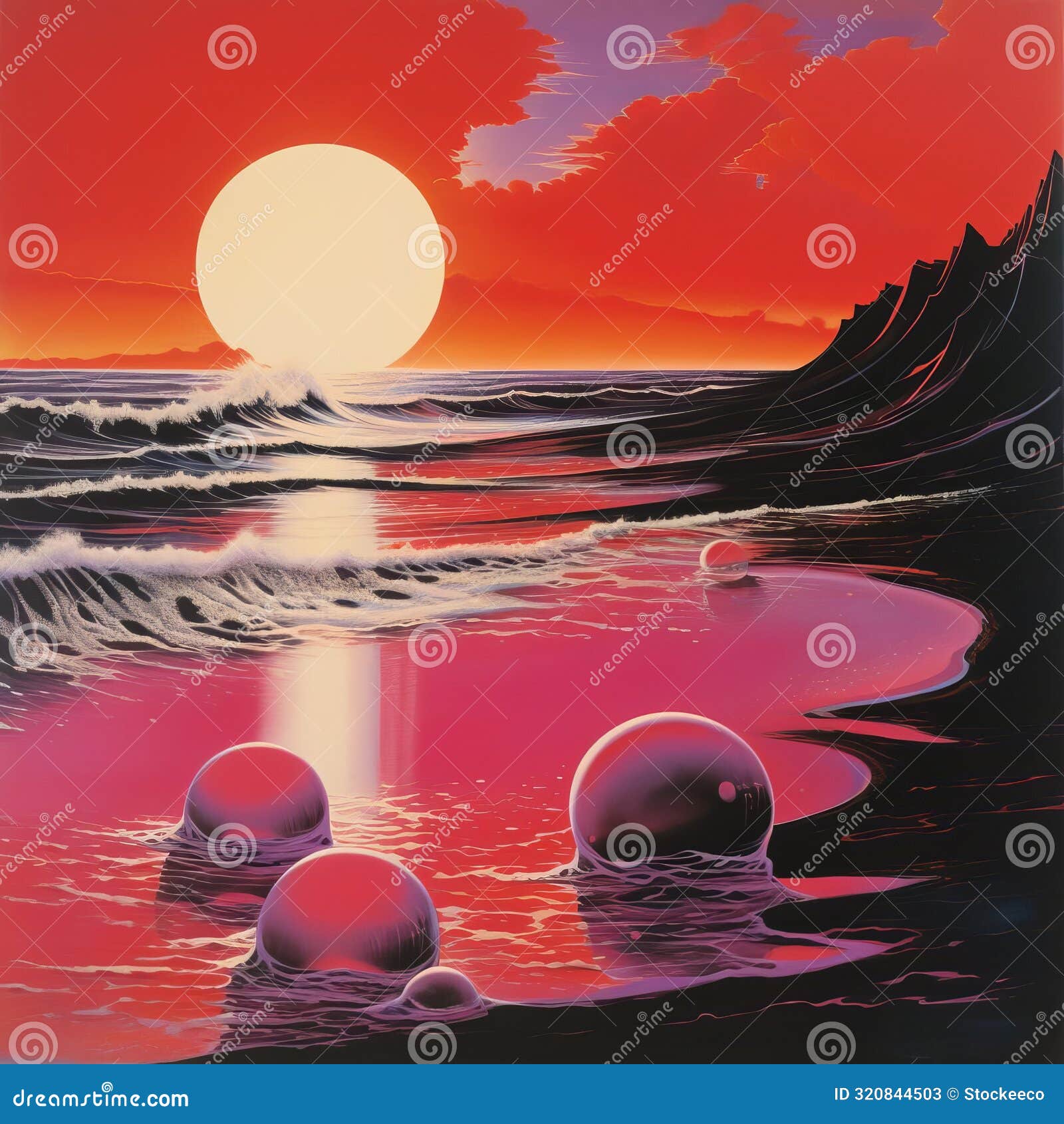 Psychedelic Visions: Colorful Quantum Waveforms Stock Illustration ...