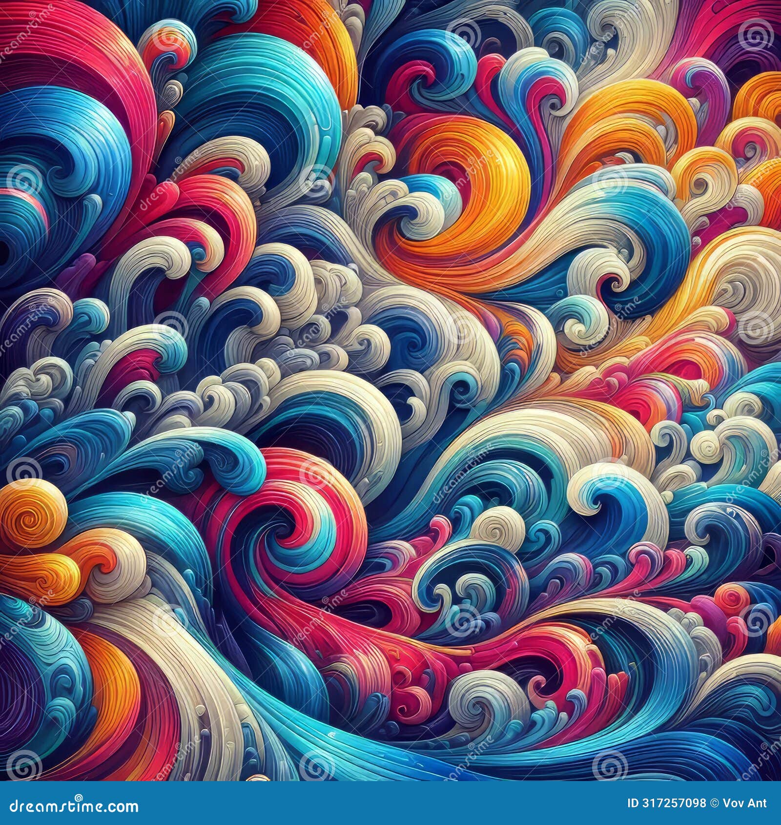 Psychedelic Water Wave Pattern in Bold and Eye Catching Color Stock ...