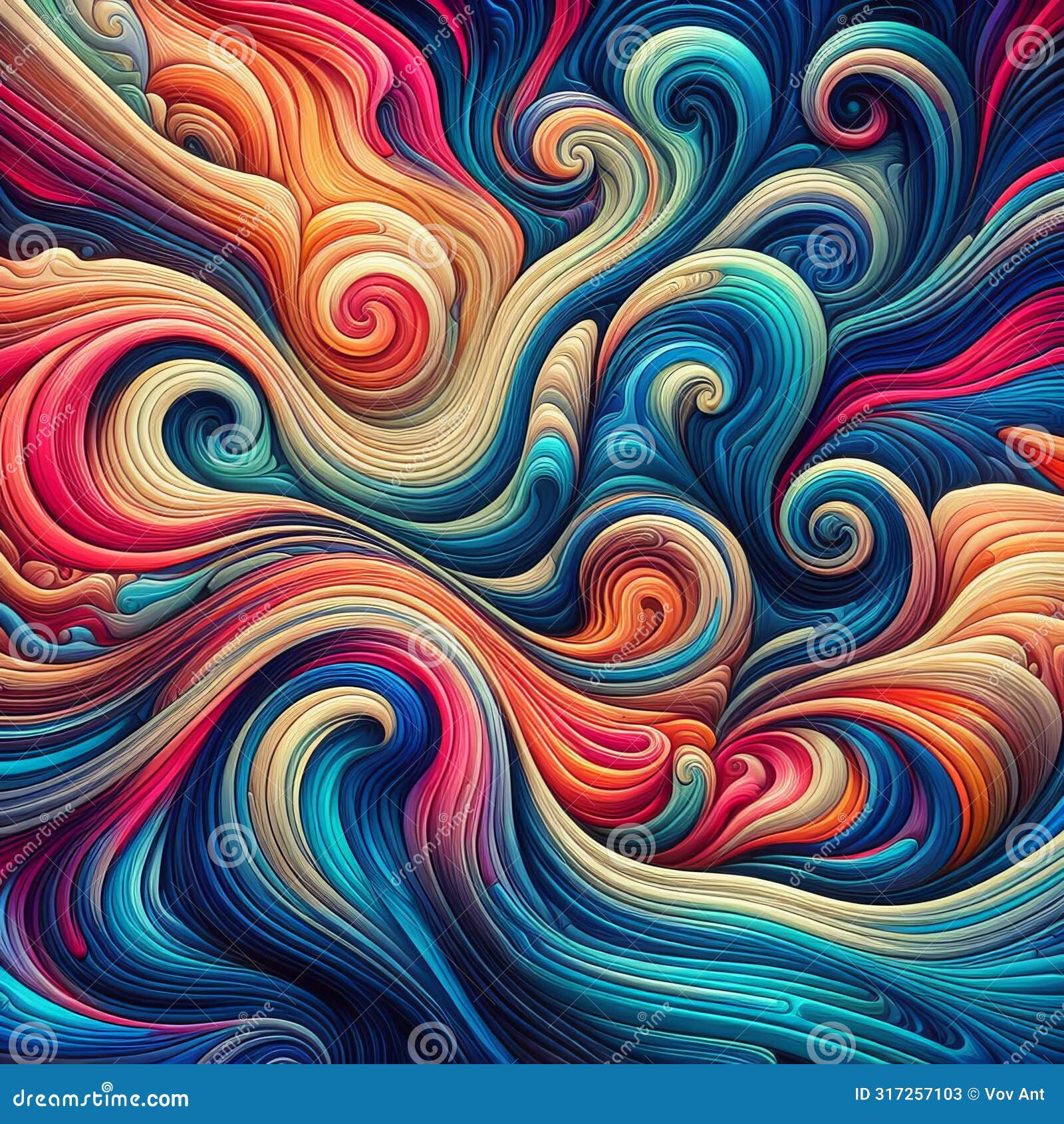 Psychedelic Water Wave Pattern in Bold and Eye Catching Color Stock ...