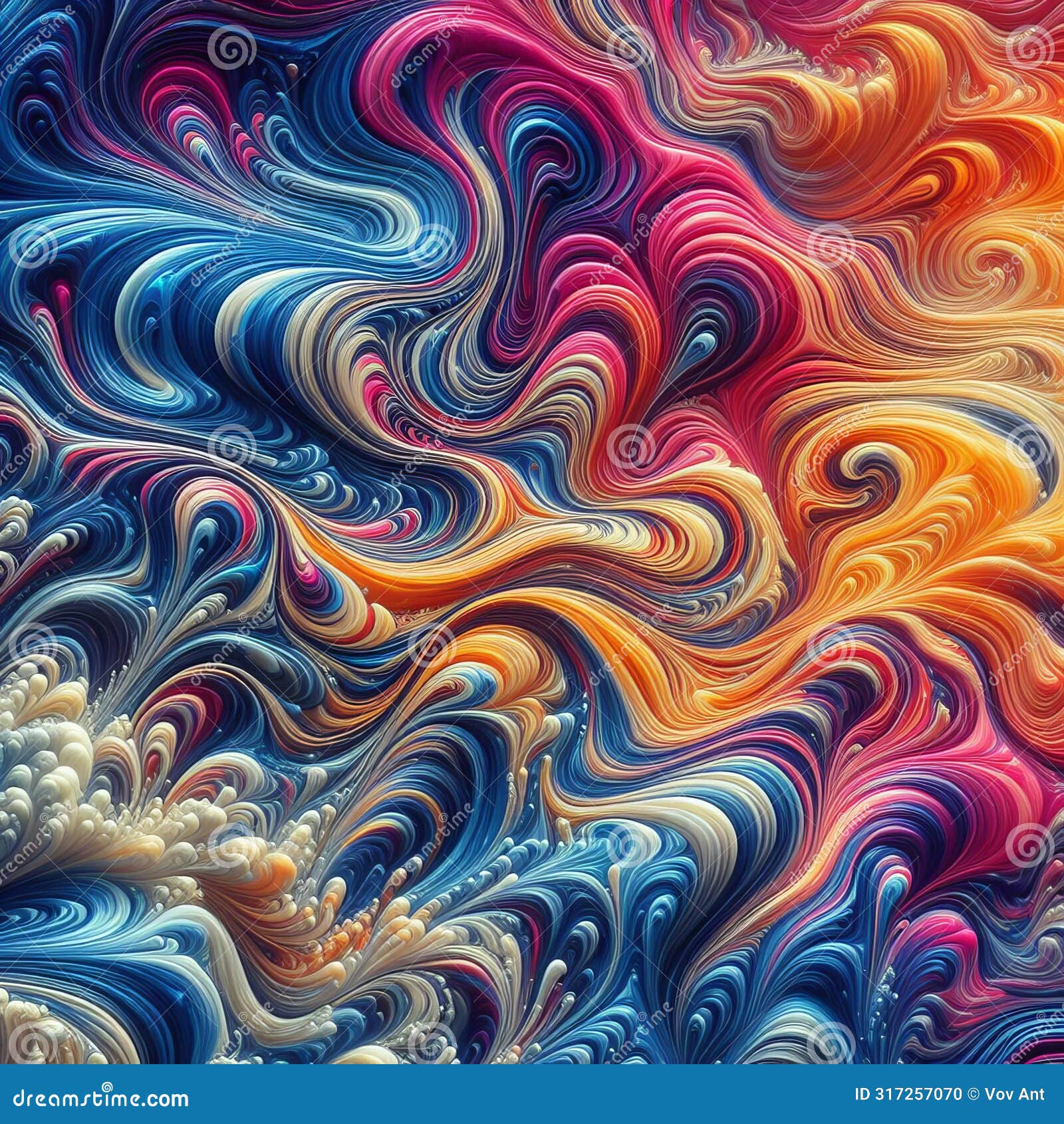 Psychedelic Water Wave Pattern in Bright and Lively Colors, Ph Stock ...