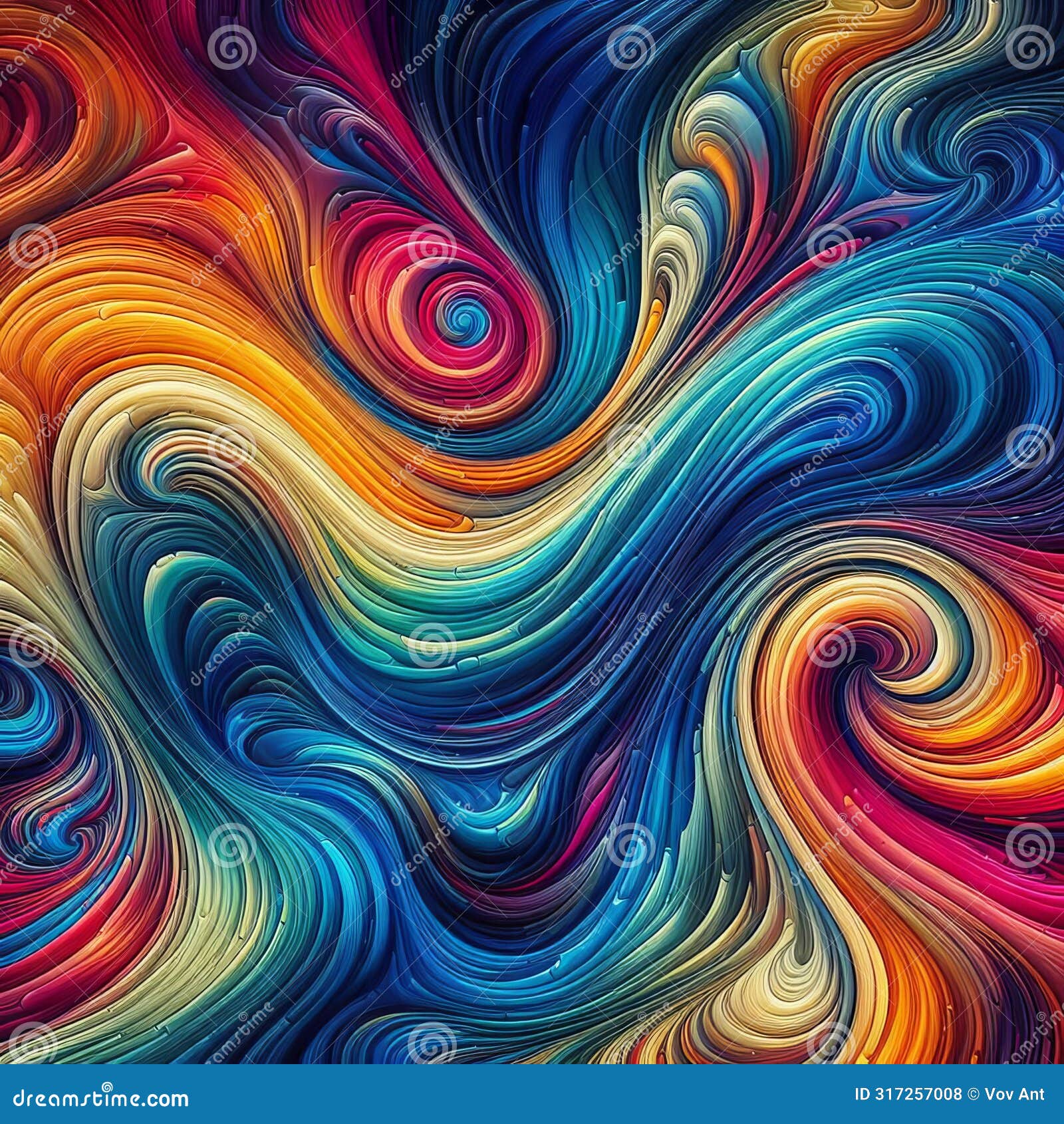 Psychedelic Water Wave Pattern With Swirling Shapes, Photoreal ...