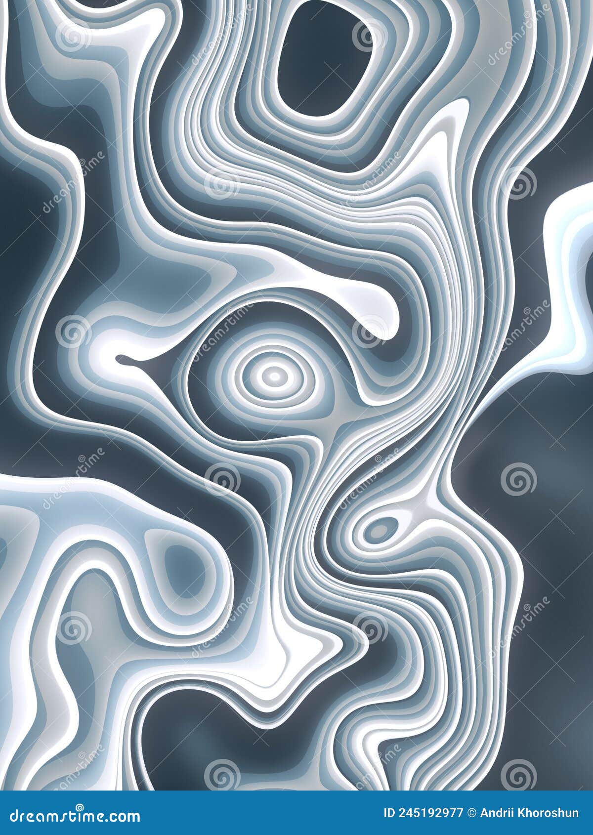 Psychedelic Wave Background. 3d Rendering Digital Illustration. Minimal ...