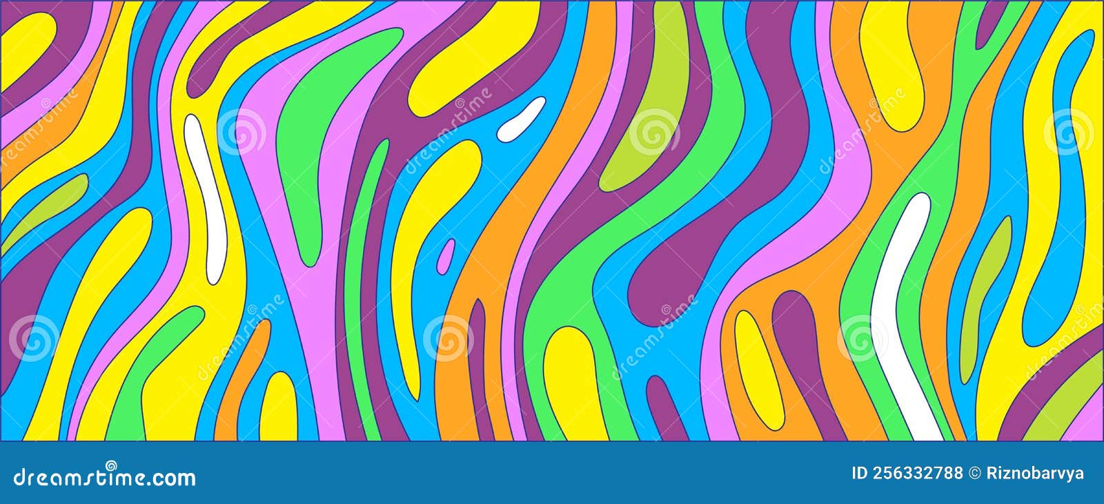 Psychedelic Waves Background. Groovy Flowing Waves, Spots Stock ...