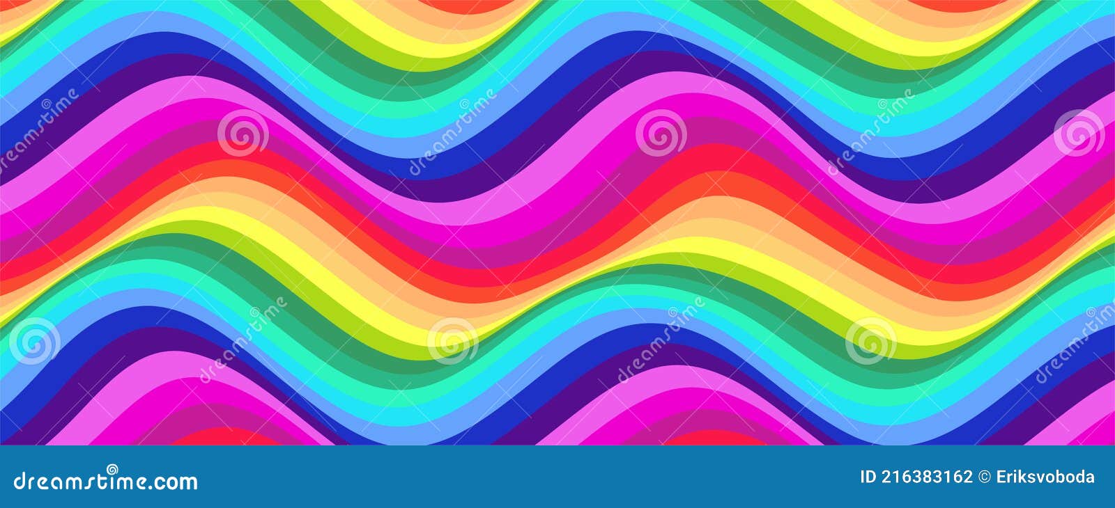 Psychedelic Wavy Background with Colors of Rainbow. Abstract Pattern ...