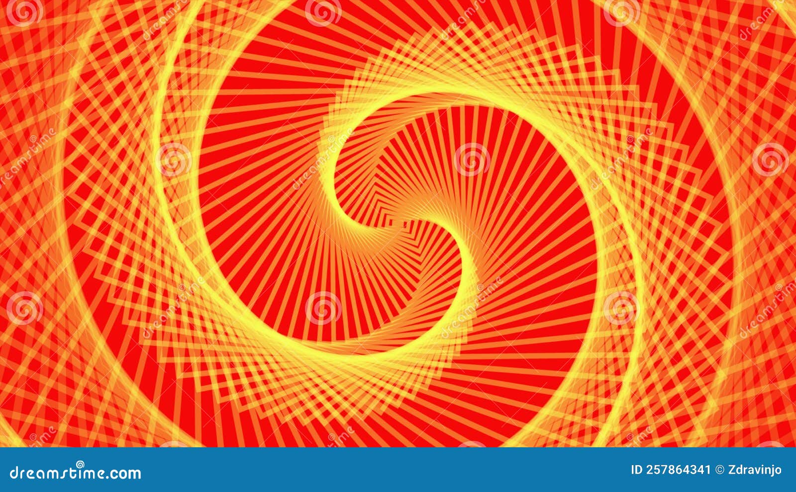 Psychedelic Yellow Spiral on the Red Background Stock Illustration ...