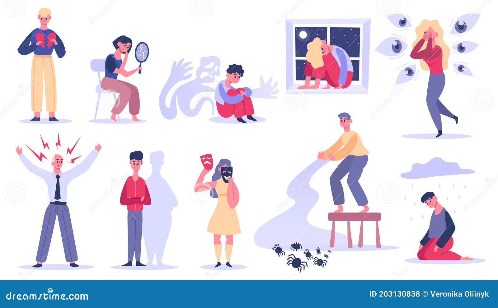 Psychiatric Problems. Mental Psychological Disorders, Phobias Paranoia ...