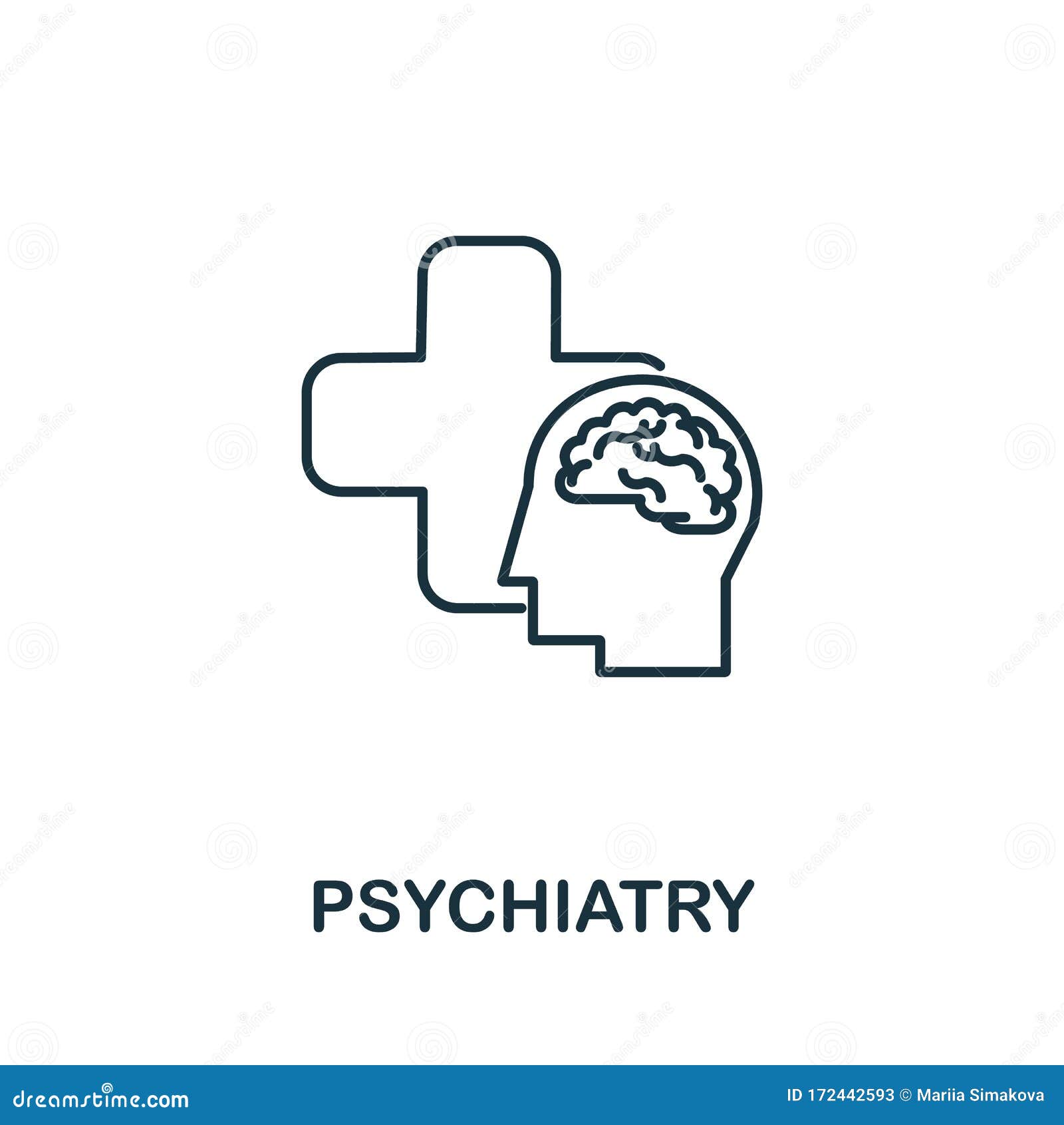 Psychiatry Icon. Simple Line Element Psychiatry Symbol for Templates ...