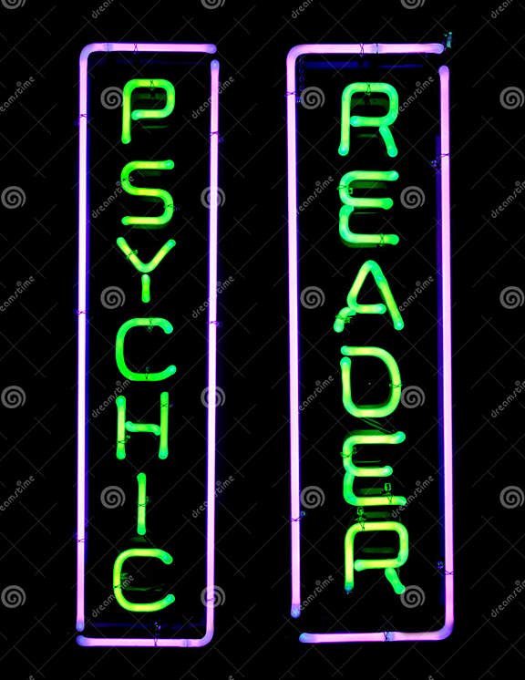Psychic Neon Sign stock photo. Image of sign, psychic - 8432760