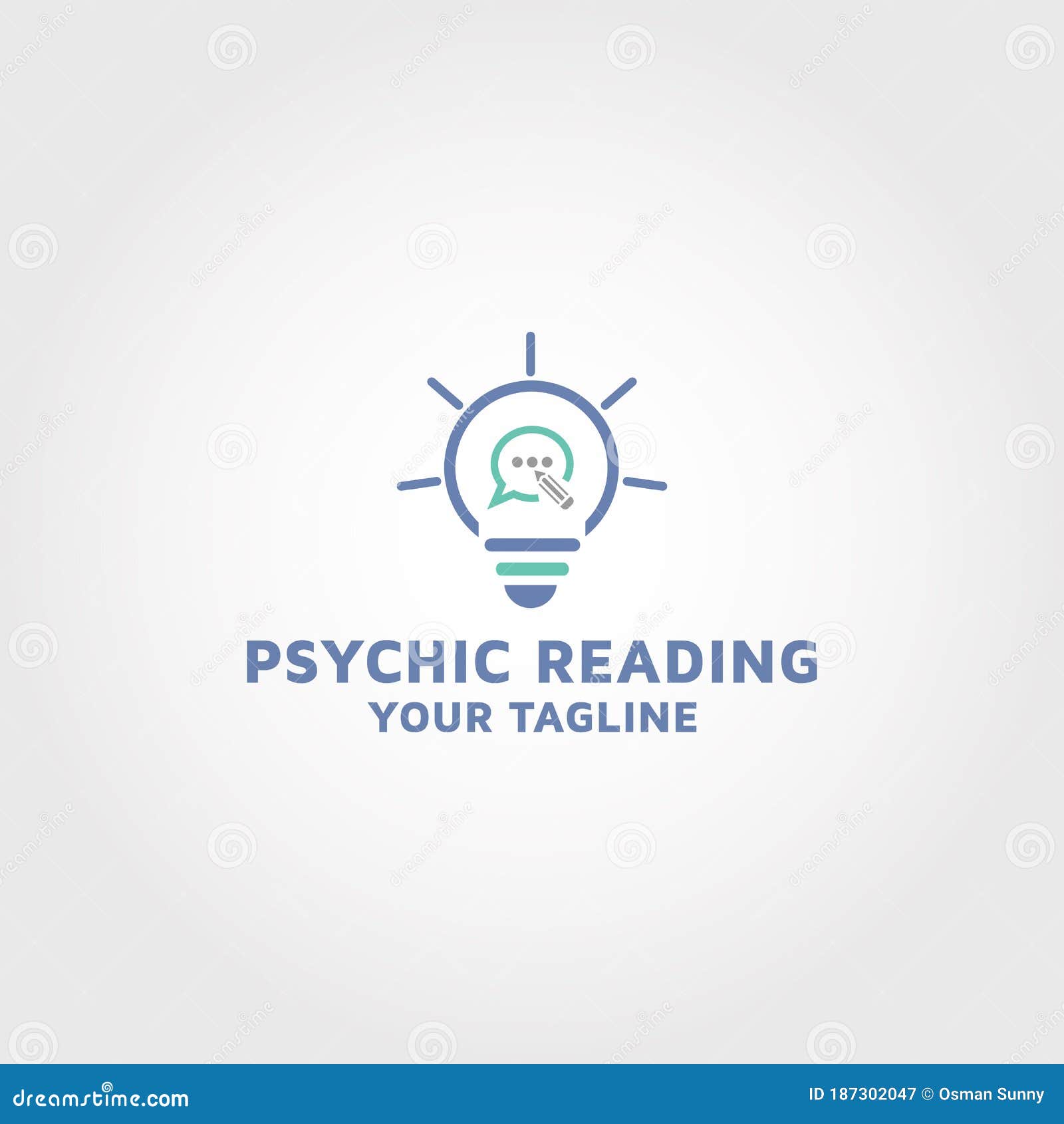 Psychic Reading Education Vector Logo Design Stock Illustration ...