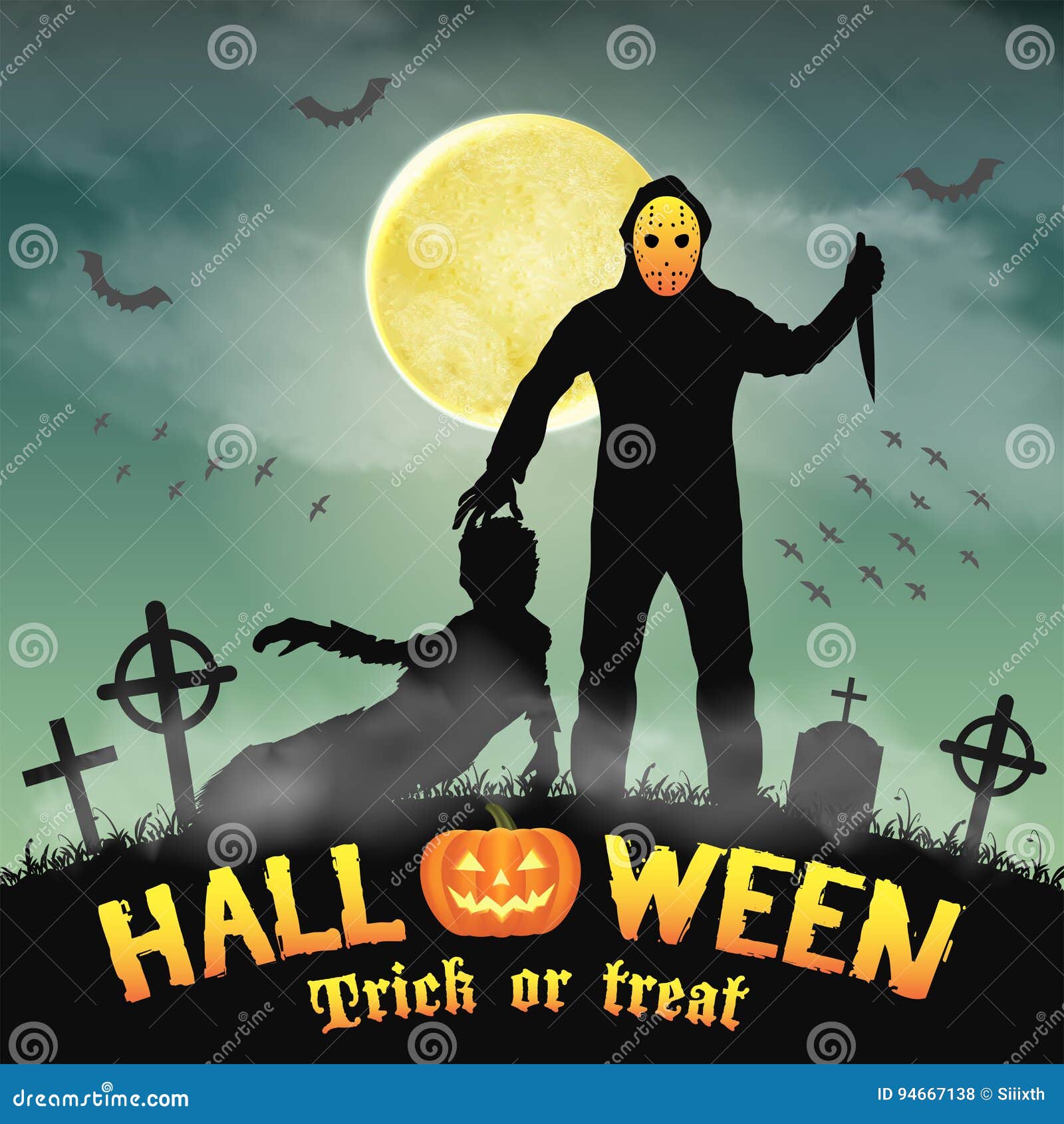 Serial Killer With Barcode Vector Illustration | CartoonDealer.com ...