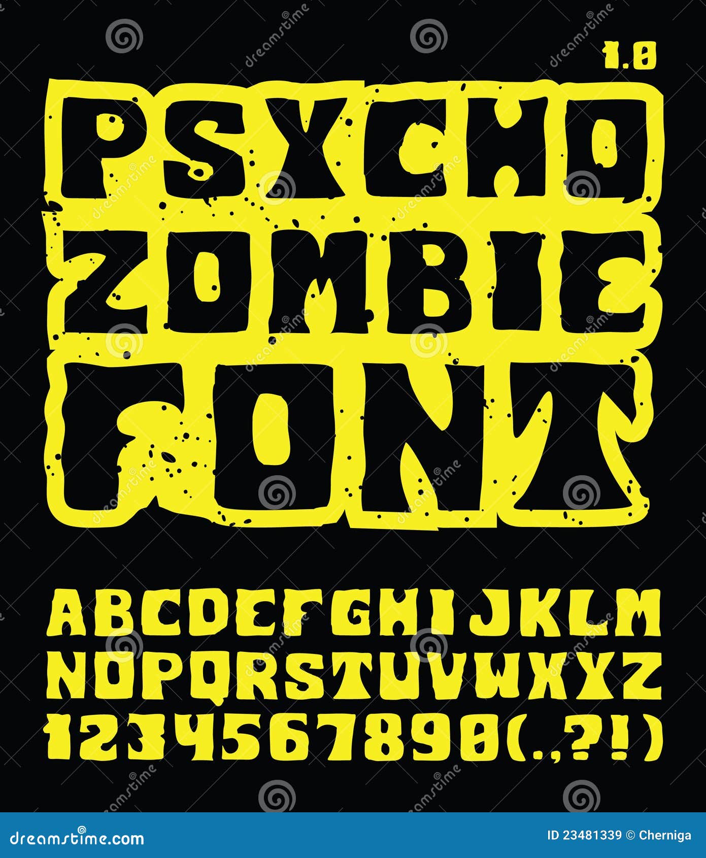 Psycho Alphabet Font. Vivid Colors Handwritten Messy Letters And ...