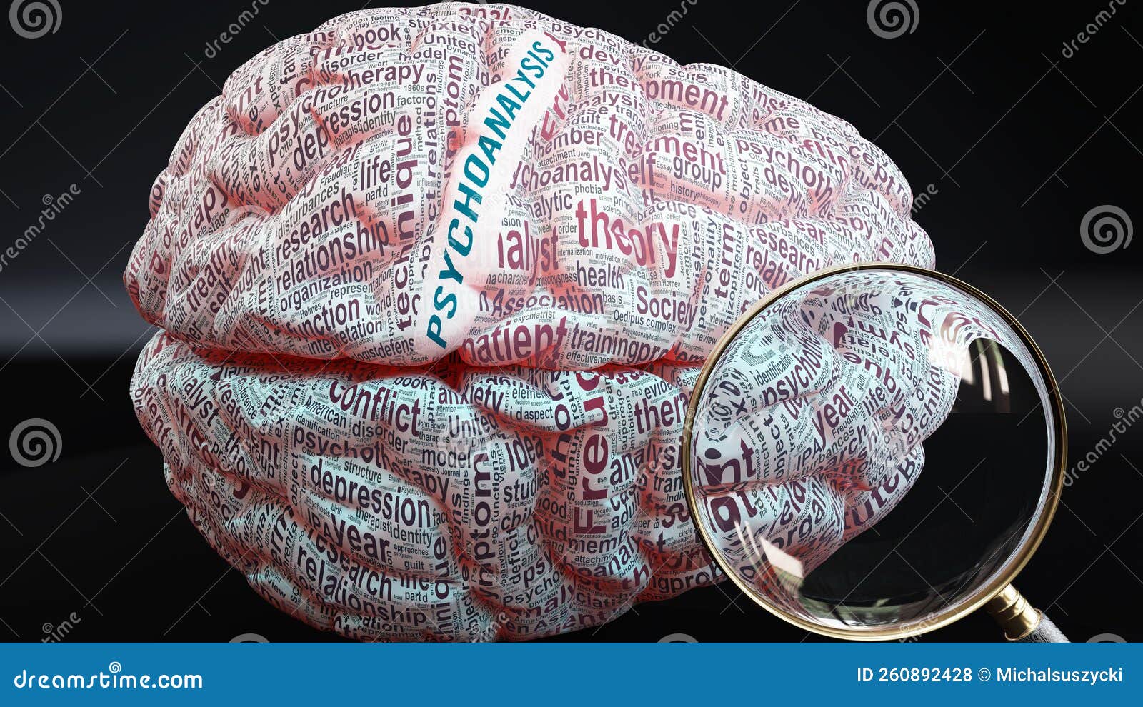 Psychoanalysis in Human Brain Stock Illustration - Illustration of head ...