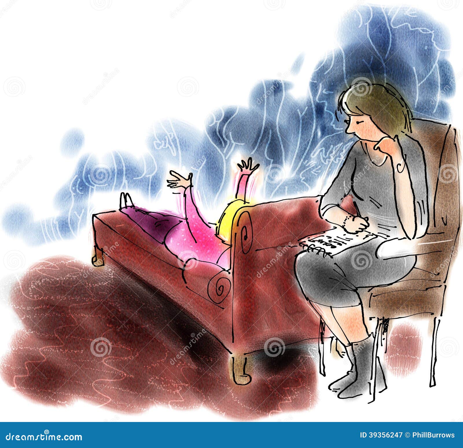 Psychoanalysis stock illustration. Illustration of therapeutic - 39356247