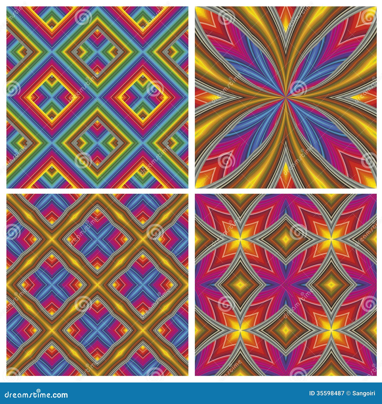 Psychodelic Pattern Set stock vector. Illustration of backdrop - 35598487