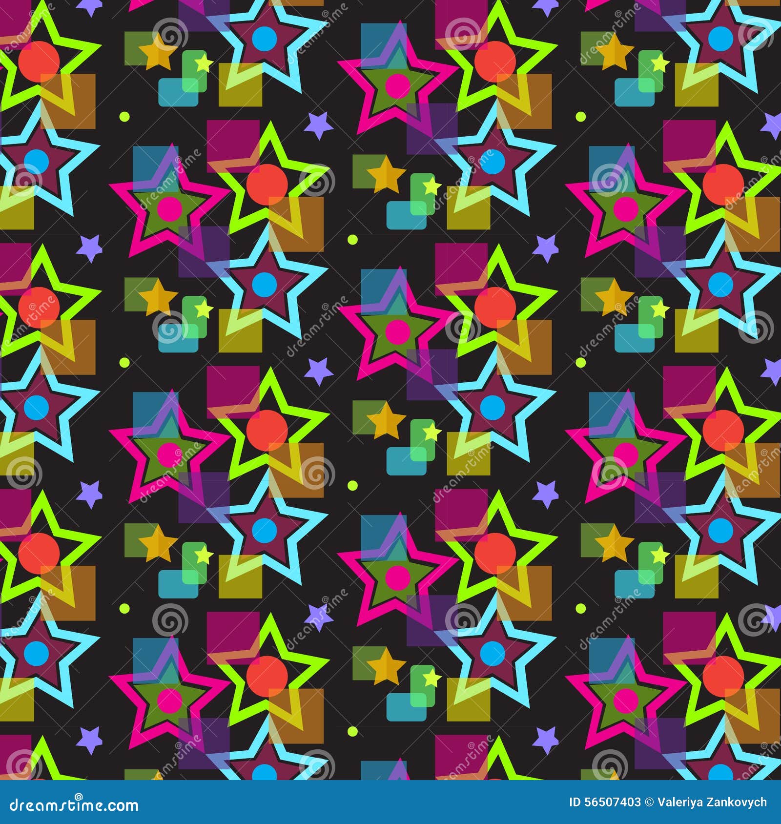 Psychedelic star pattern stock vector. Illustration of abctract - 56507403