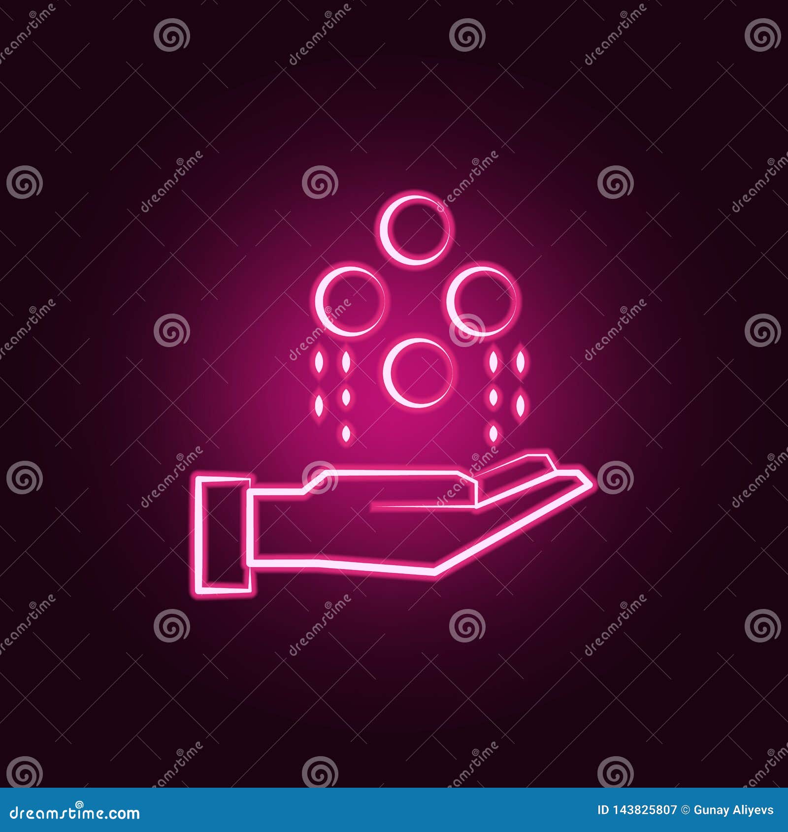 Psychokinesis Neon Icon. Elements of Mad Science Set Stock Illustration ...