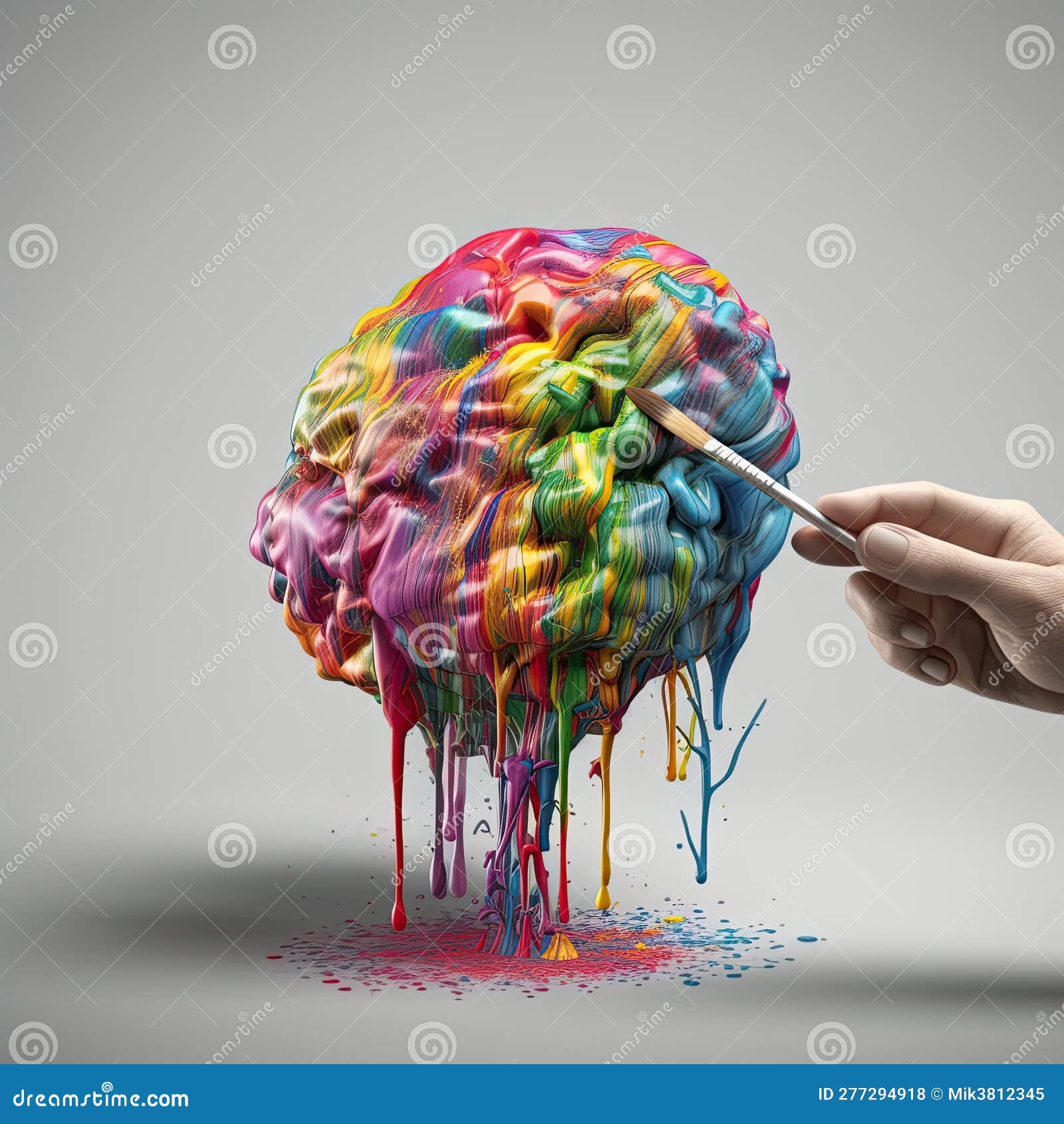 Psychological Concept of Humans Working on a Brain. Stock Illustration ...