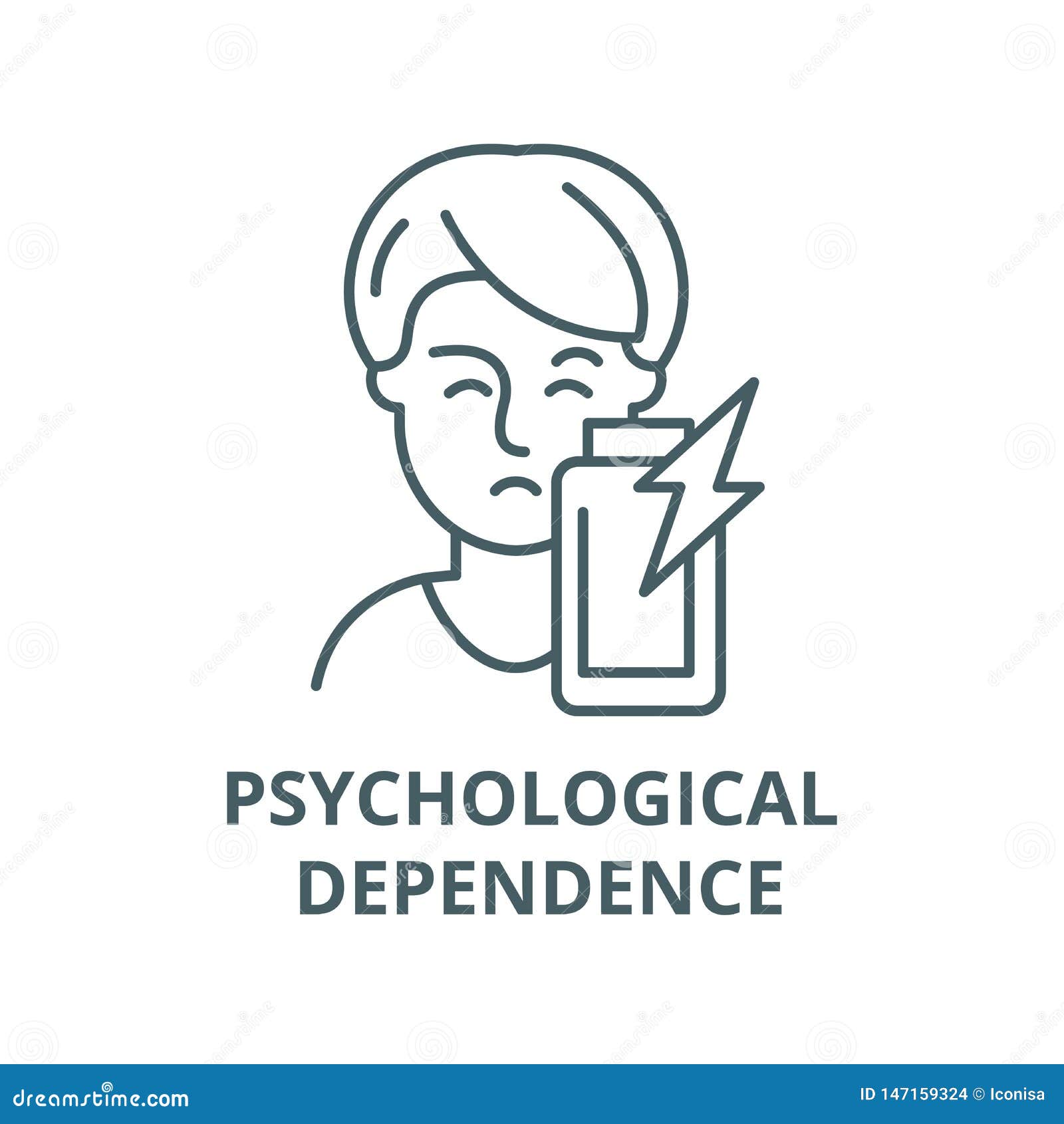 Psychological Dependence Vector Line Icon, Linear Concept, Outline Sign ...